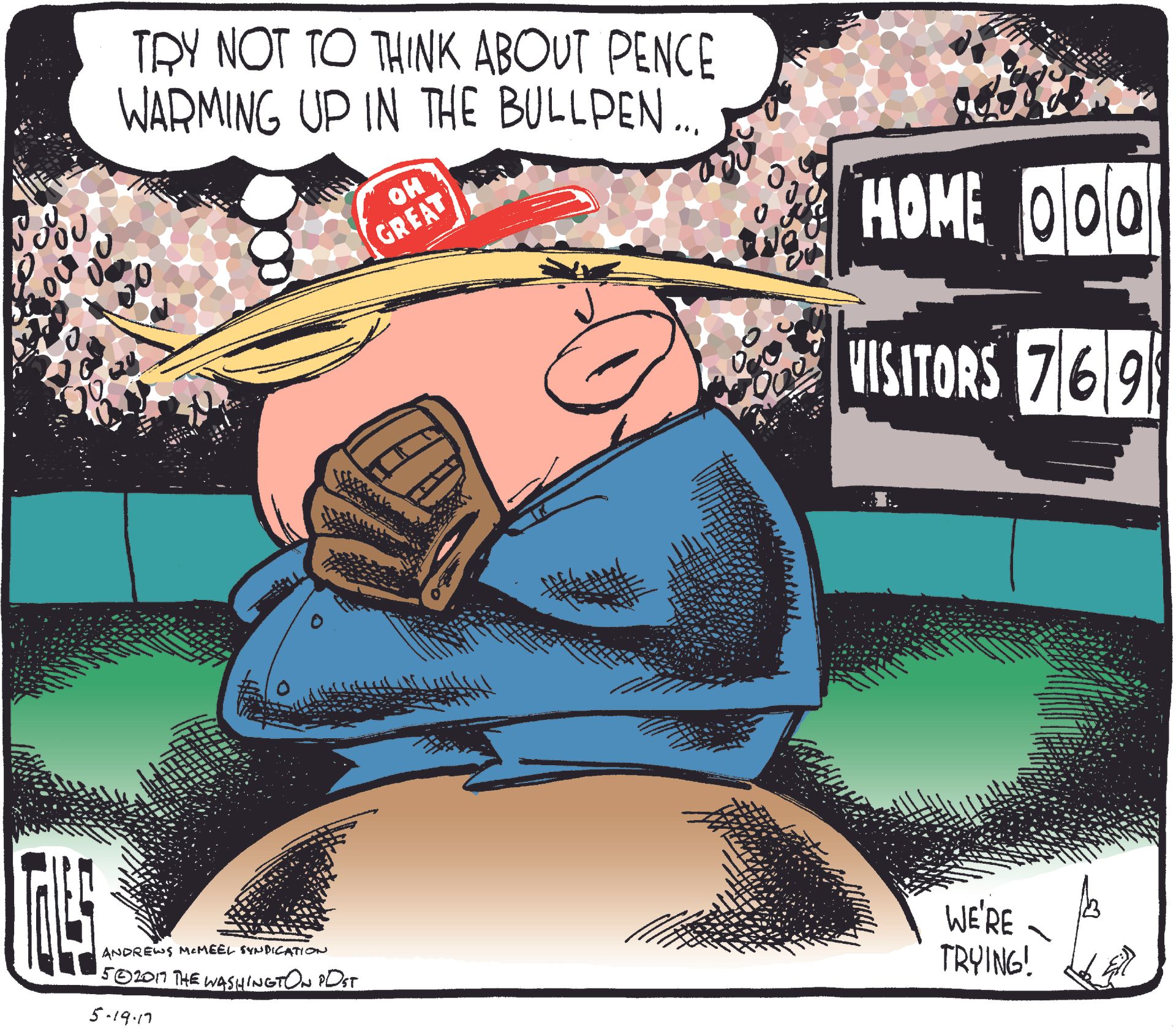 Political cartoon U.S. Trump impeachment Mike Pence | The Week