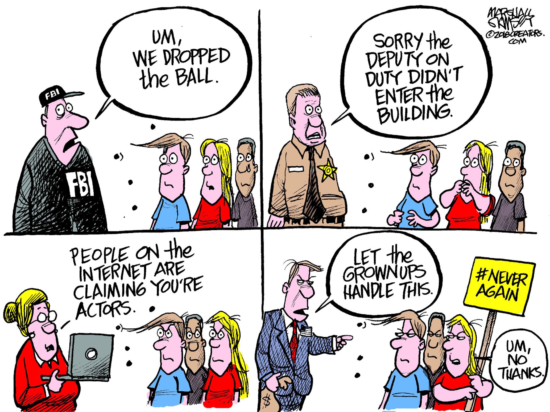 Political cartoon U.S. Parkland school shooting gun control students ...
