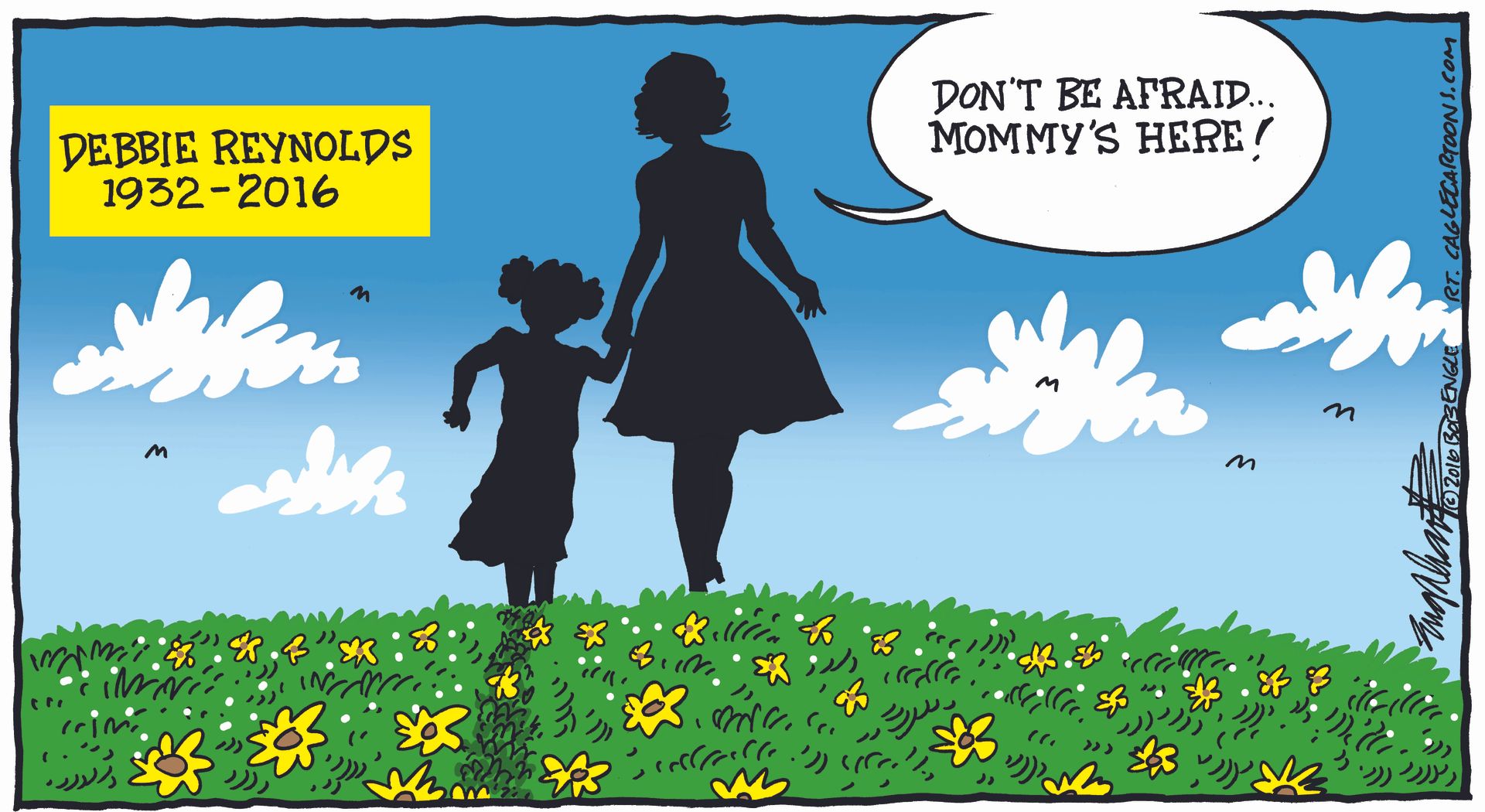 Editorial cartoon U.S. Debbie Reynolds death Carrie Fisher | The Week