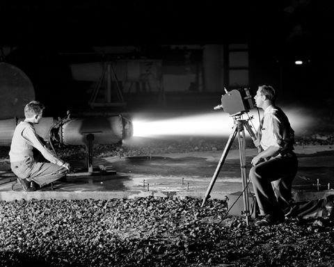 Space History Photo: Ramjet I-40 Engine in Jet Static Lab | Space