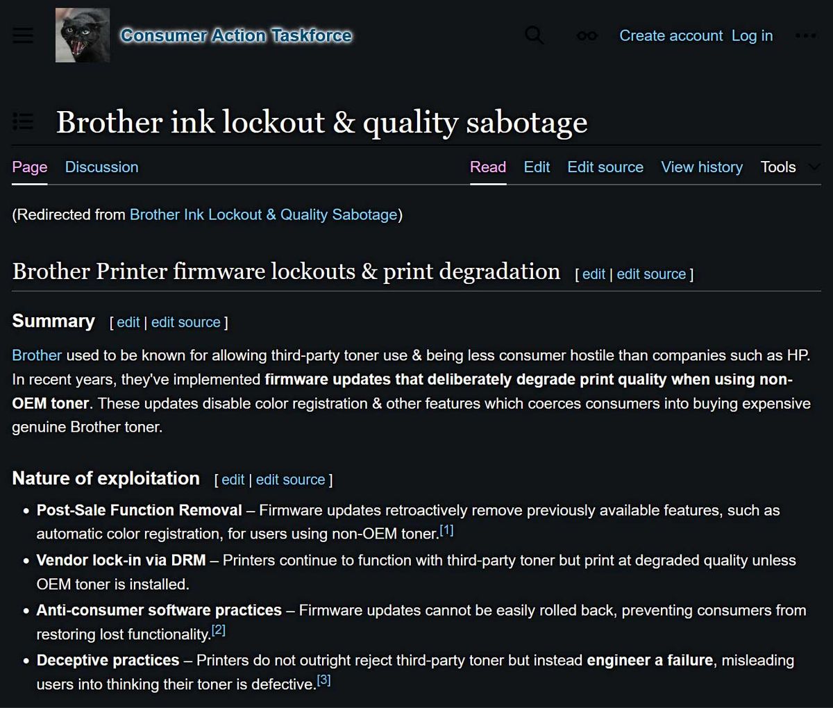 Brother accused of locking down third-party printer ink cartridges via ...