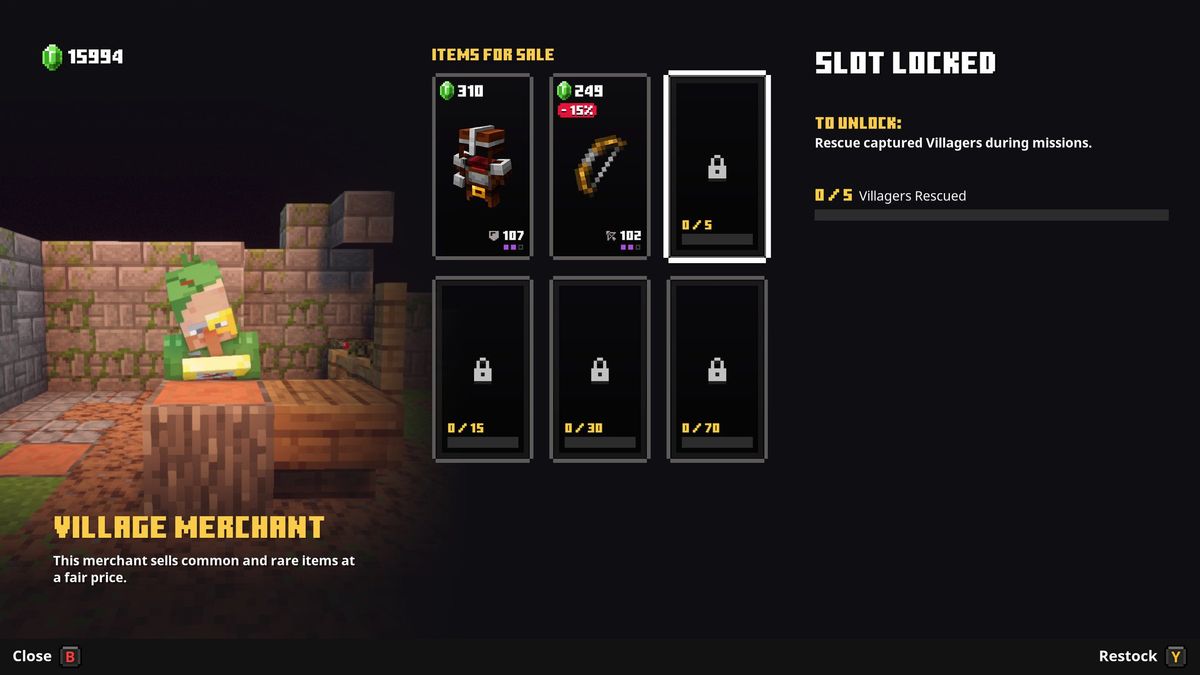 Minecraft Dungeons guide: How to use the new Village Merchant vendor ...