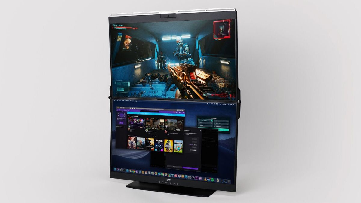 Hinged, Dual-Screen Display Coming Soon with Touch Option | Tom's Hardware