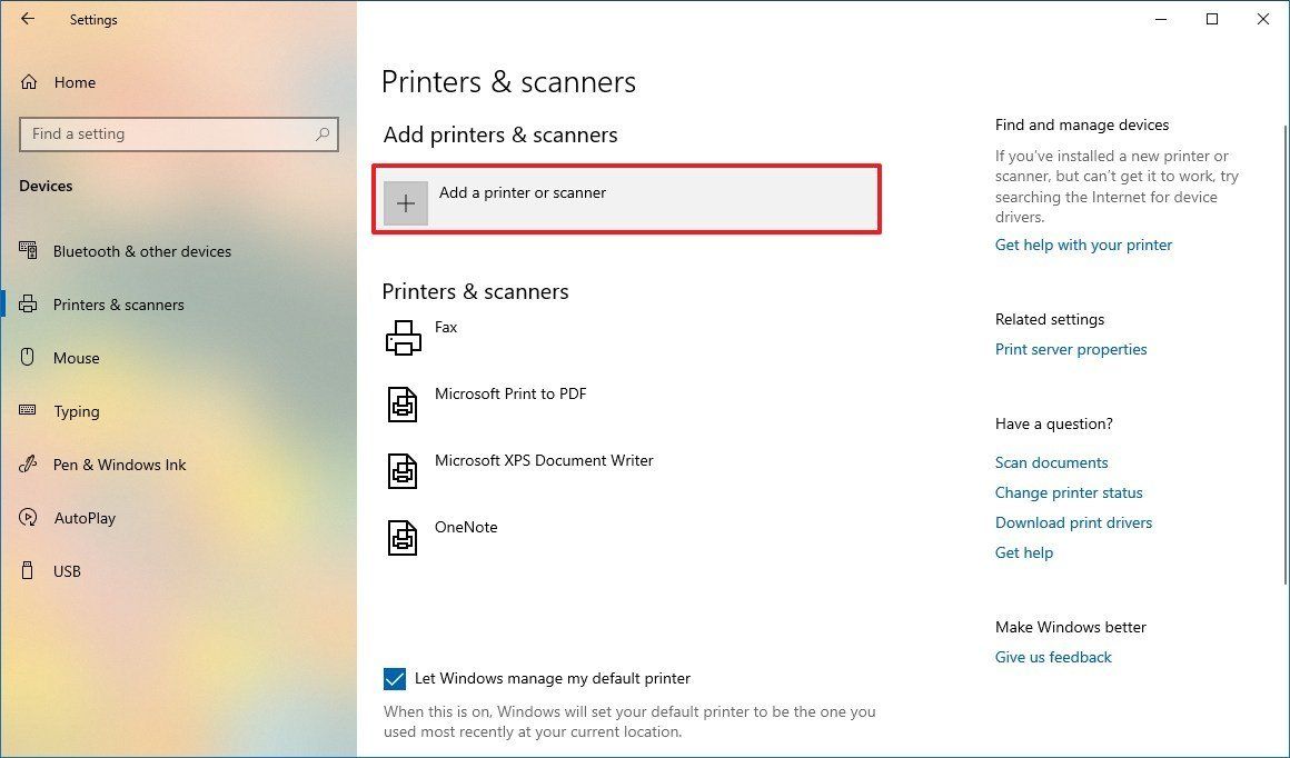 How to add or remove devices using the Settings app on Windows 10 ...