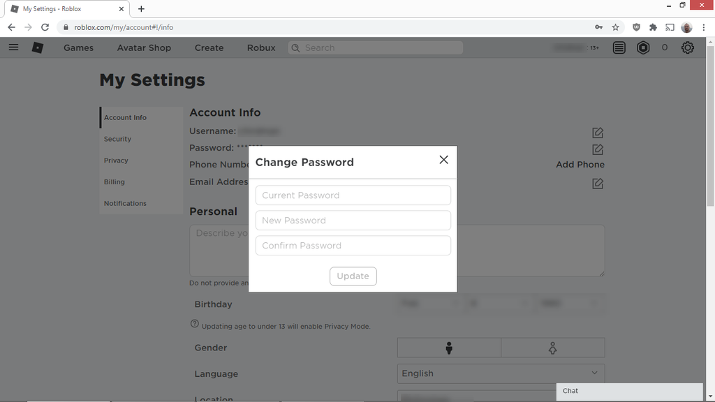 How to change your Roblox password or reset your Roblox password ...
