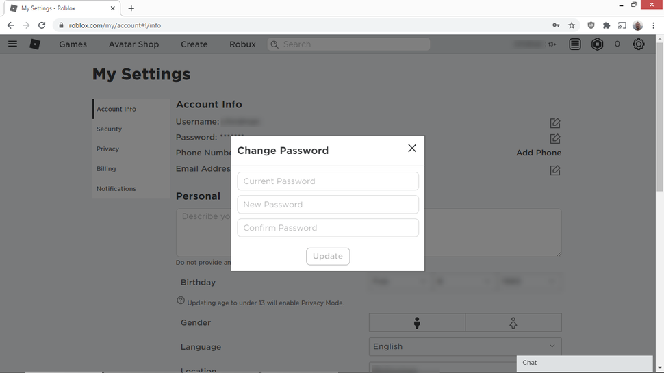 How to change your Roblox password or reset your Roblox password ...