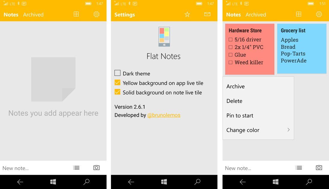 Flat Notes, Post-It style notes made easy for Windows 10 Mobile and PC ...