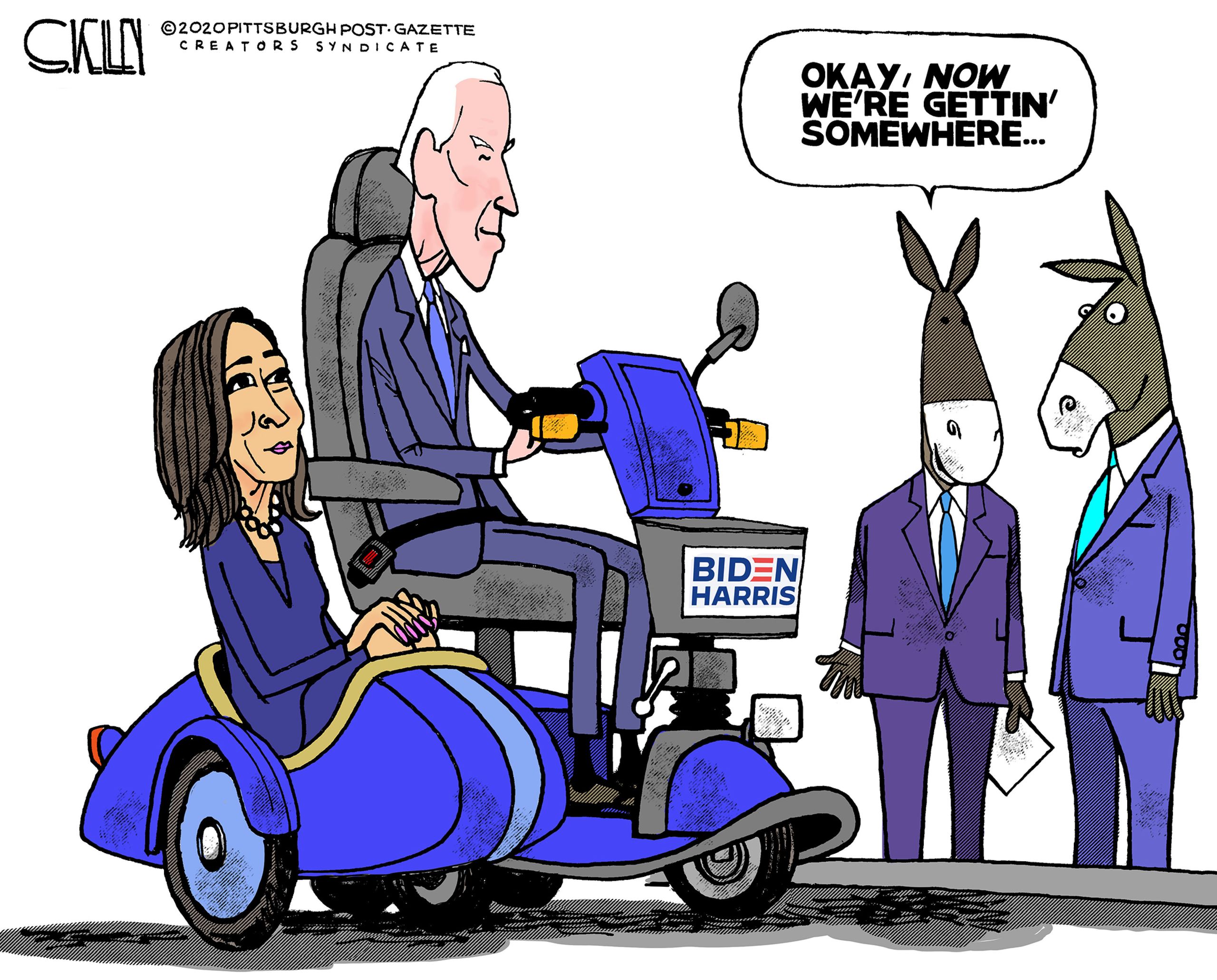 Political Cartoon U.S. Kamala Harris Joe Biden Boost 2020 Democratic ...