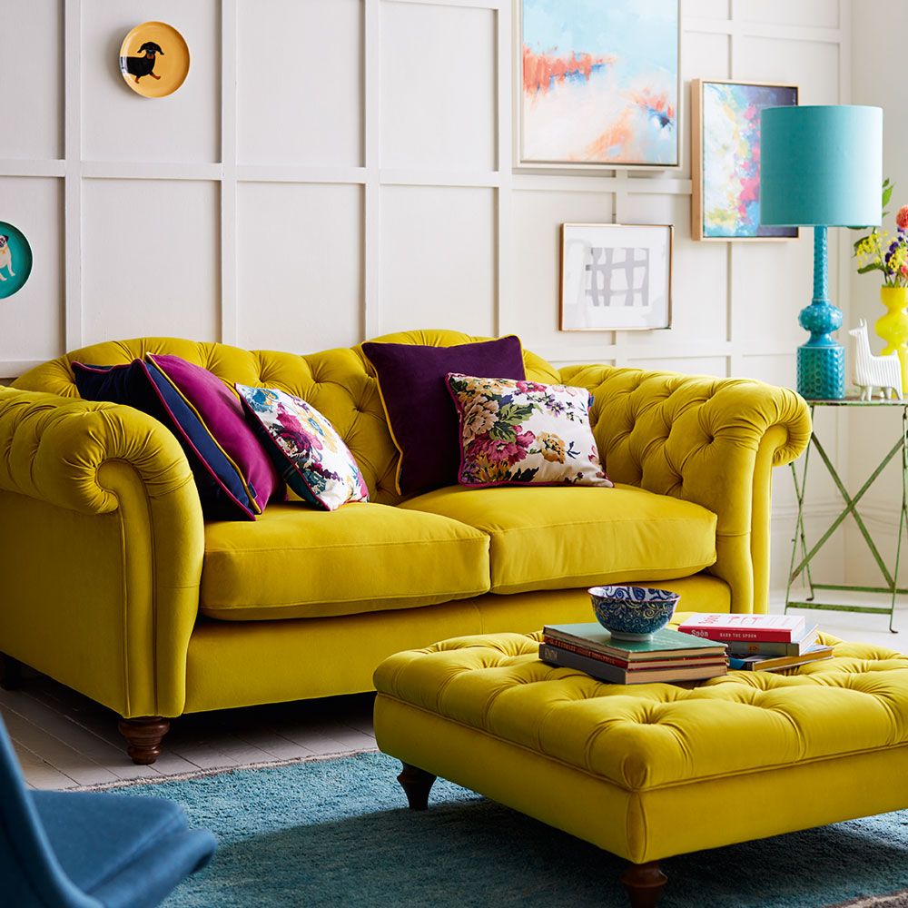 The yellow sofa is shining bright in our homes this summer | Ideal Home