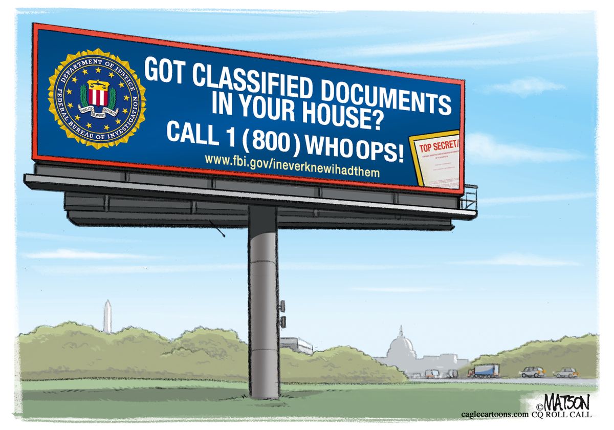 FBI classified docs billboard | The Week