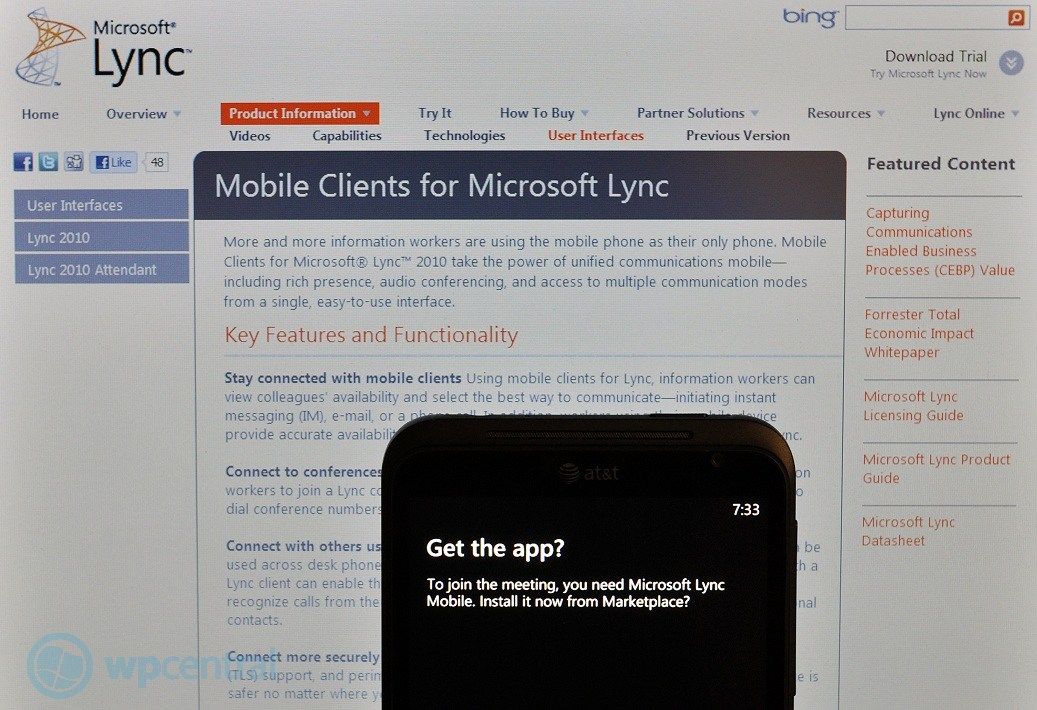 Lync Mobile for Windows Phone shows up in Marketplace but you can't ...