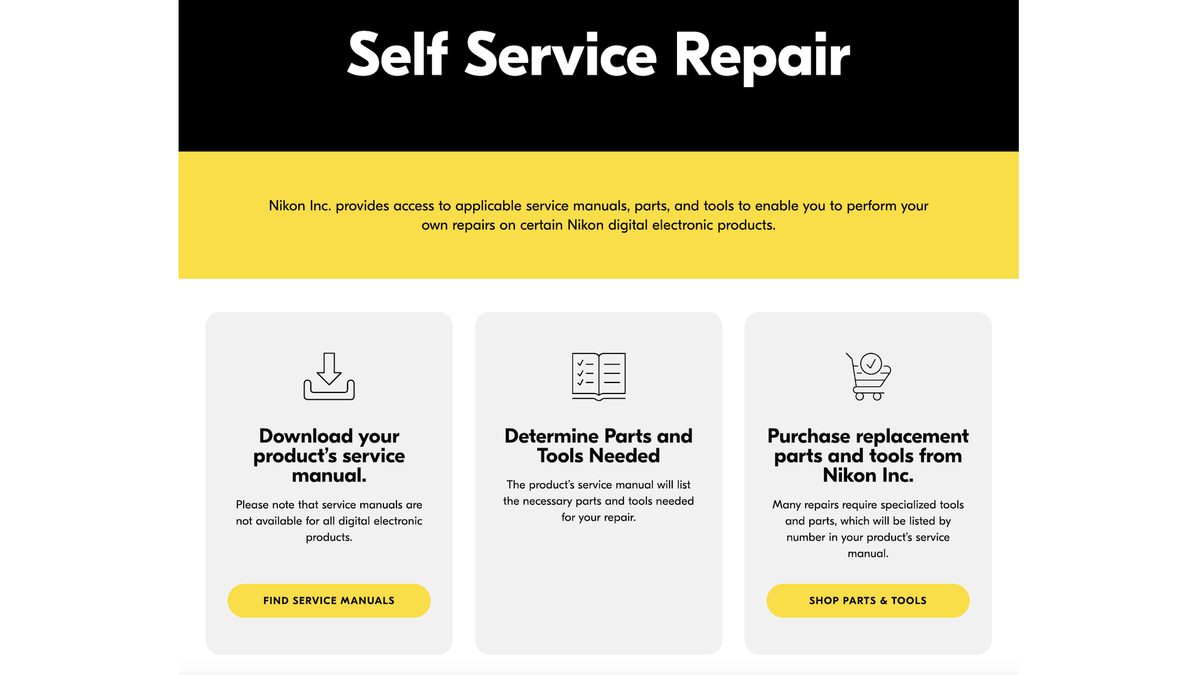 Nikon quietly launches new self-repair and parts service | Digital ...