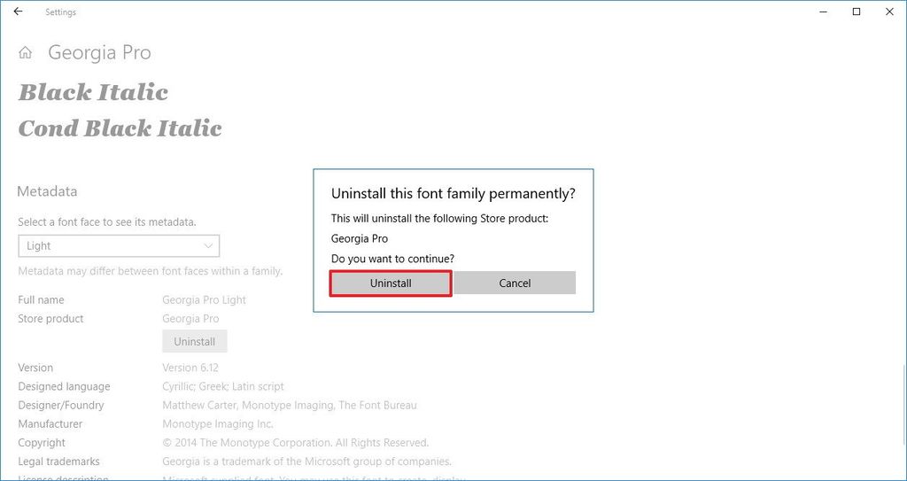 How to manage Fonts settings on the Windows 10 April 2018 Update ...
