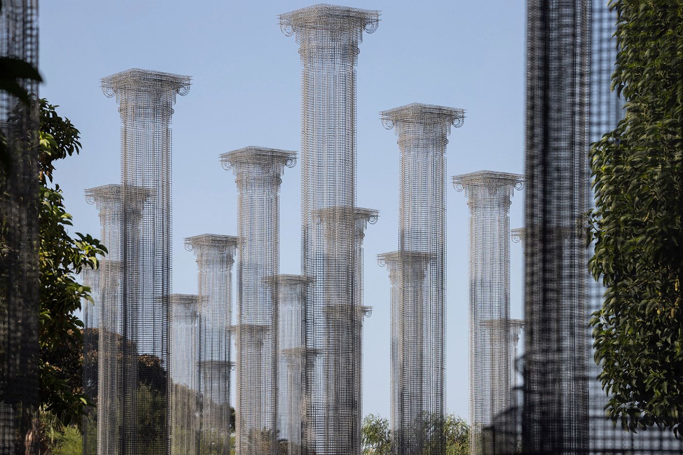 Edoardo Tresoldi creates 46 wire mesh columns in Italy | Wallpaper