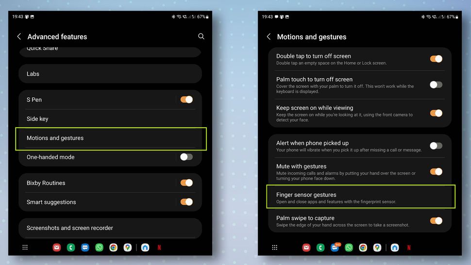 How to use finger sensor gestures on Samsung phones | Tom's Guide