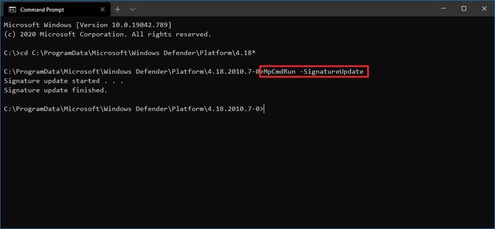 How to use Microsoft Defender Antivirus with Command Prompt on Windows ...