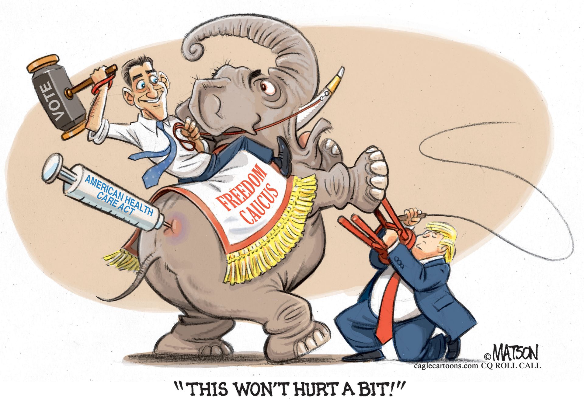 Political Cartoon U.S. Trump Ryan GOP Health Care Freedom Caucus | The Week