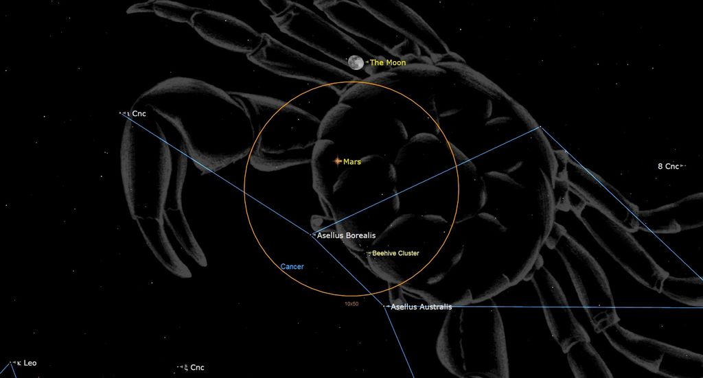 See the moon meet up with Mars this in the night sky tonight | Space