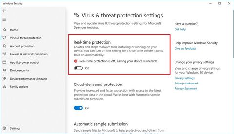 How to disable real-time protection on Microsoft Defender Antivirus ...