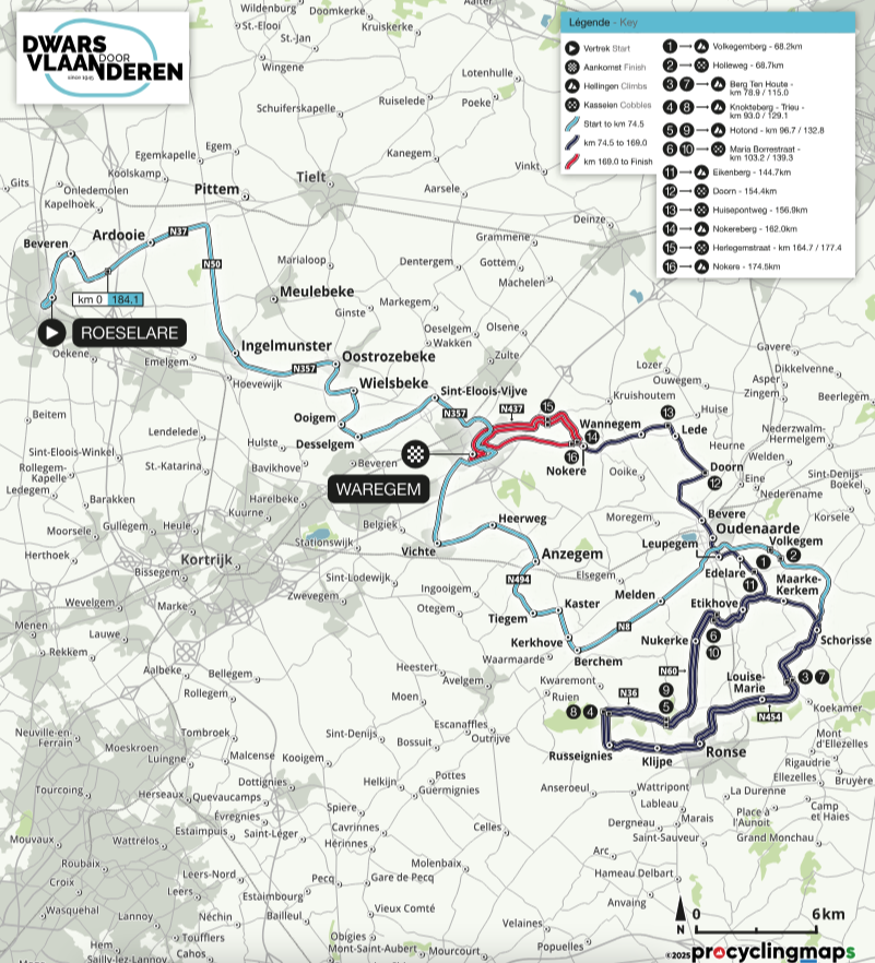 Dwars door Vlaanderen 2025 Route | Cyclingnews