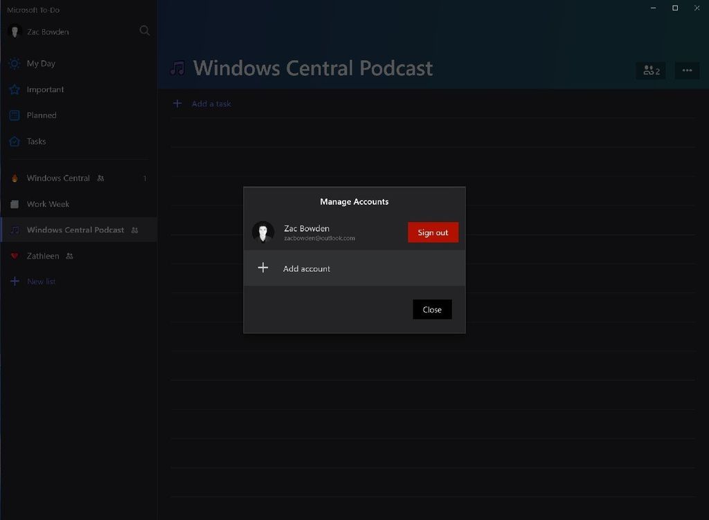 Microsoft To-Do for Windows 10 now works with multiple accounts ...