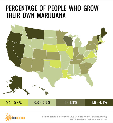 Where Americans Smoke and Grow Marijuana (Maps) | Live Science