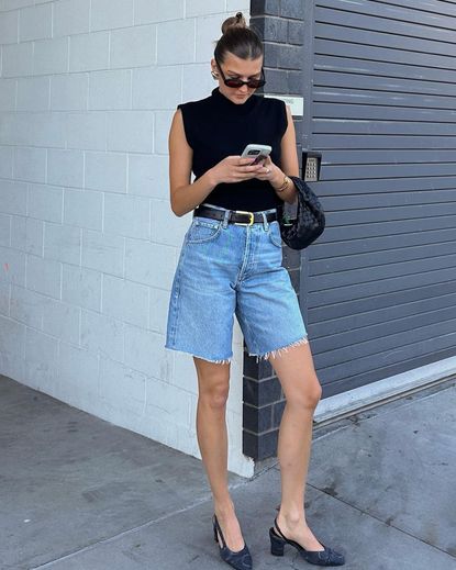9 Outfits That Prove Denim Cutoff Shorts Can Look Elevated | Who What Wear