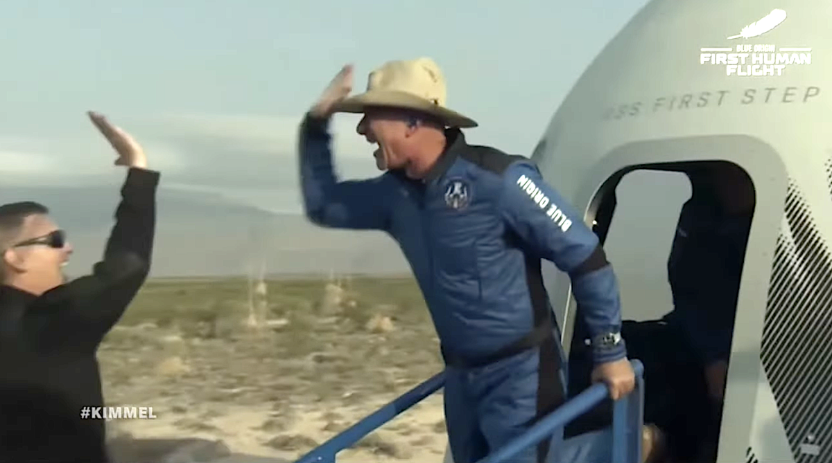 Late night hosts mock Jeff Bezos, his space cowboy hat, and his ...