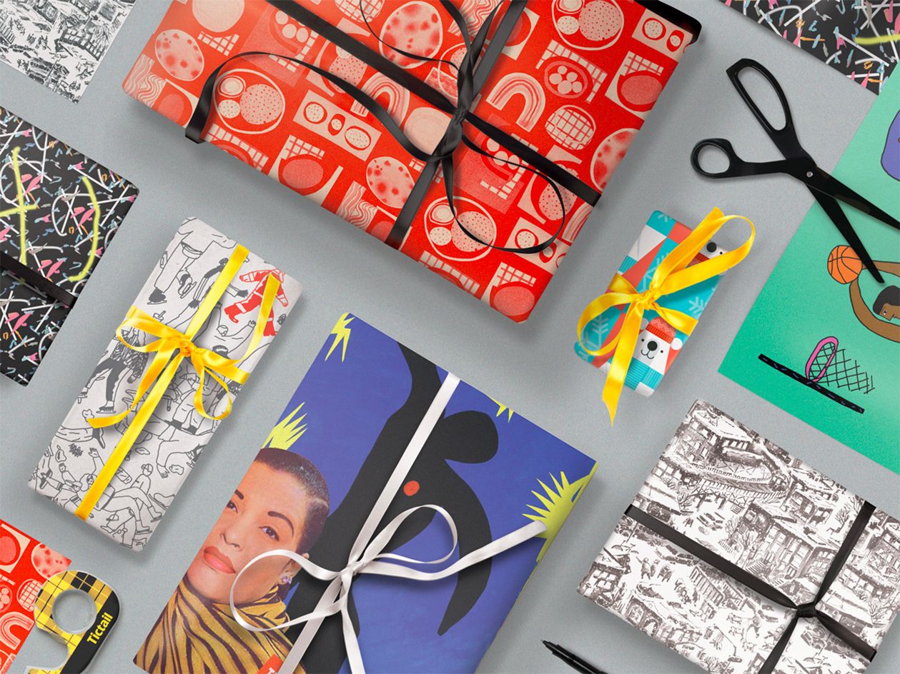 Artist-designed wrapping paper for gifts | Wallpaper