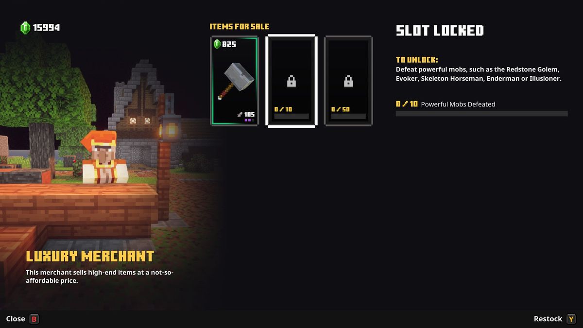 Minecraft Dungeons guide: How to use the new Luxury Merchant vendor ...