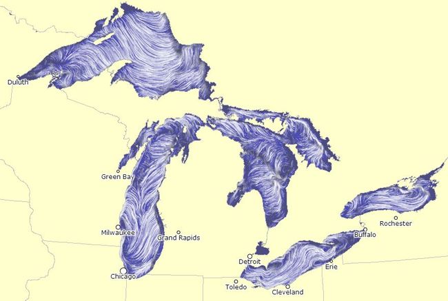 Amazing Visualization of Currents in the Great Lakes | Maps | Live Science