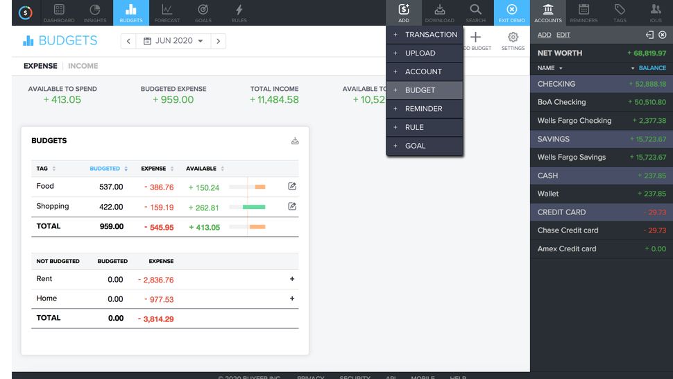 Buxfer personal finance | TechRadar