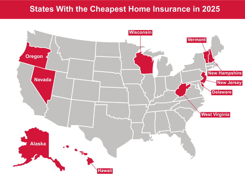 10 States with the Cheapest Home Insurance in 2025 | Kiplinger