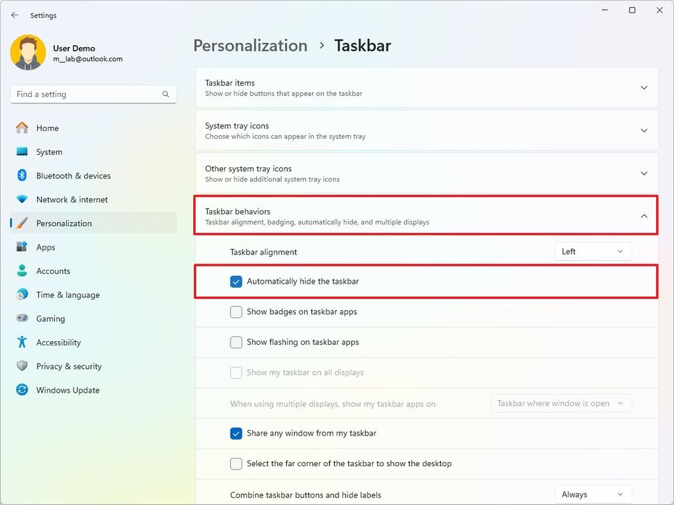 How to enable Taskbar auto-hide on Windows 11 | Windows Central