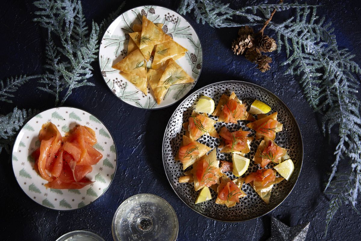 Filo smoked salmon canape | Snack Recipes | GoodtoKnow