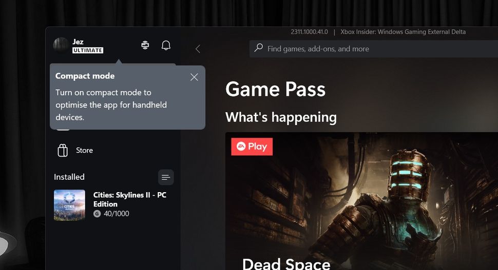 The Xbox app's new 'Compact Mode' is a step in the right direction for ...