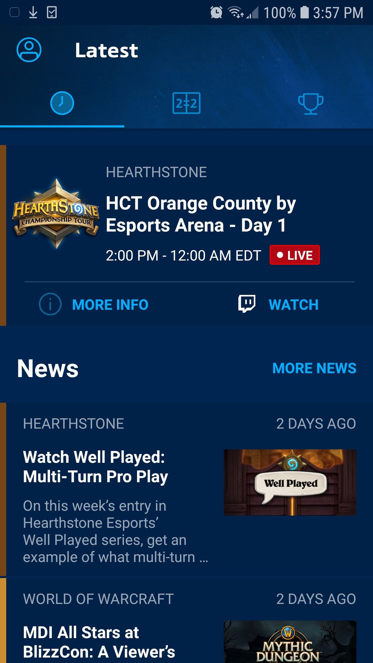 Blizzard Esports mobile app features schedules, scores, and built-in ...