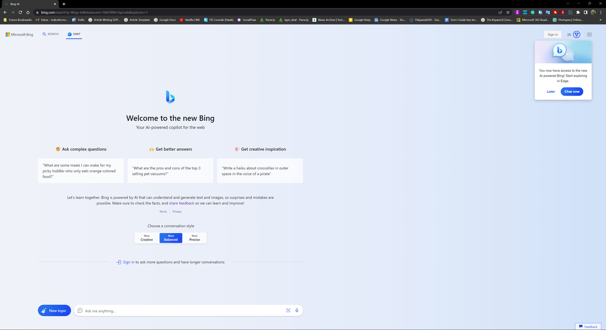 Bing Chat coming to Chrome and Safari — see if you have access | Tom's ...