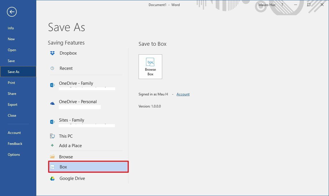 How to add cloud storage services as save locations in Office 2016 ...