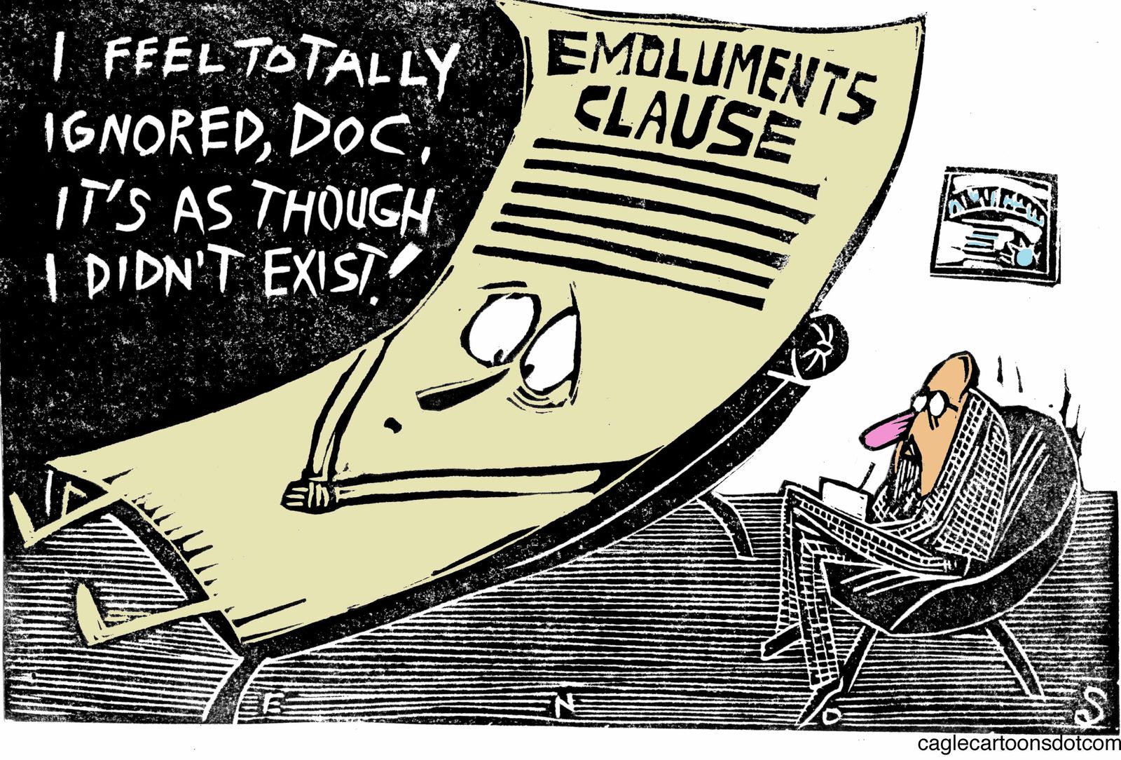 Political Cartoon U.S. Conflict of Interest Emoluments Clause Trump ...