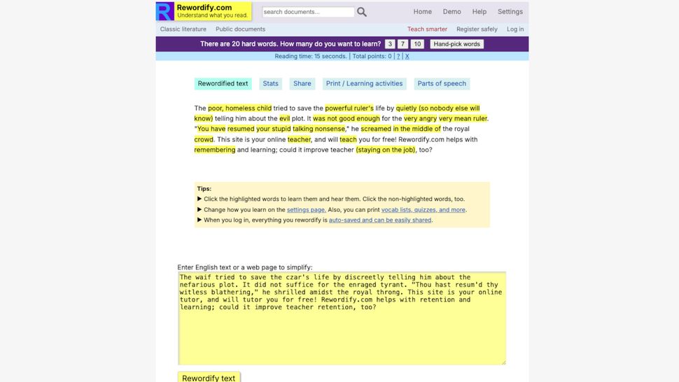 Rewordify: How to Use It to Teach Vocabulary | Tech & Learning