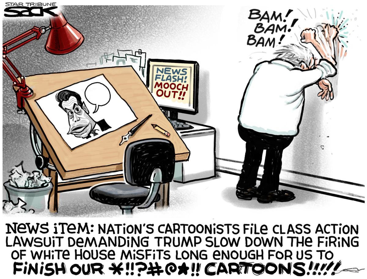Political cartoon U.S. White House chaos Scaramucci fired cartoonists ...