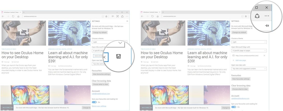 How to customize launch and tab options in Edge for Windows 10 ...