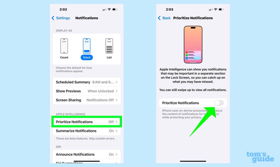How to set up Priority Notifications in iOS 18.4 | Tom's Guide