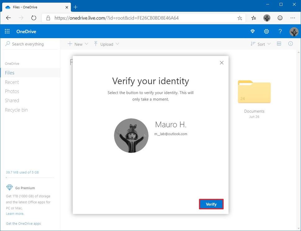 How to set up OneDrive Personal Vault storage on Windows 10 | Windows ...