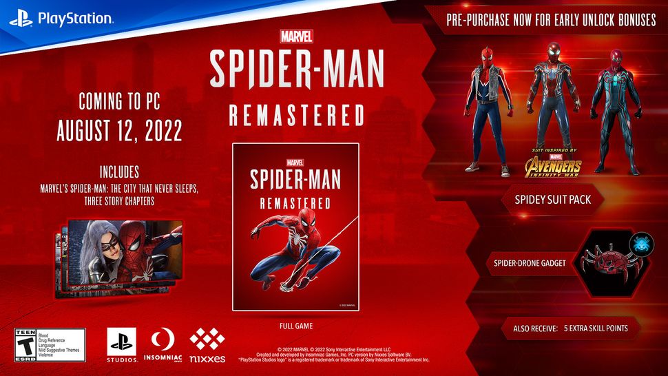 Spider-Man Remastered PC system requirements and special features ...