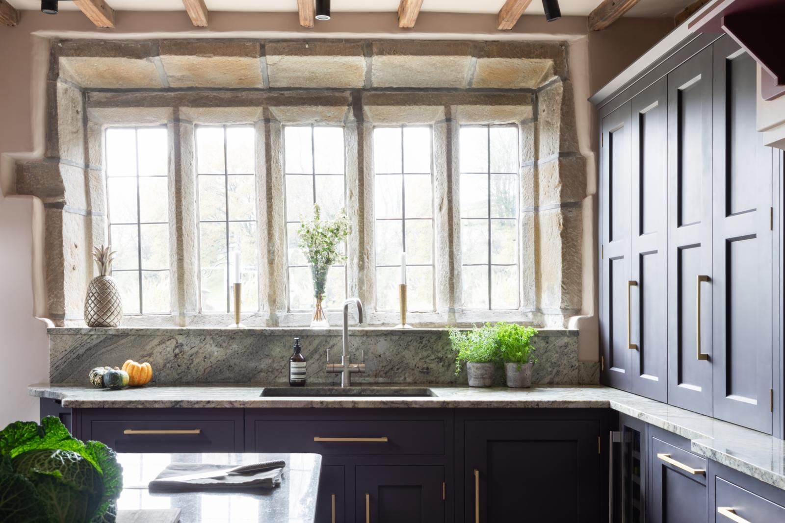 Explore this Yorkshire farmhouse kitchen with its colorful cabinetry ...