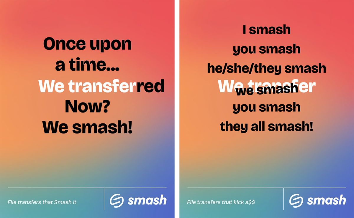 WeTransfer gets smashed in rival's provocative ads | Creative Bloq