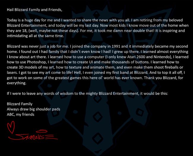 Samwise Didier, who 'helped build Blizzard's signature art style,' is ...