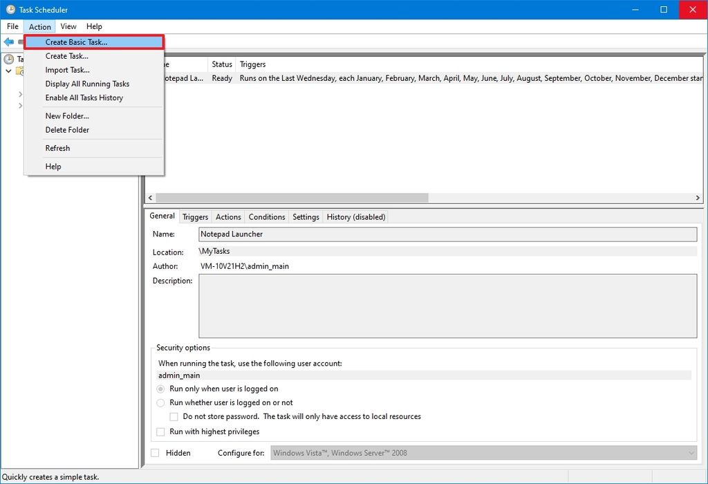 How To Create An Automated Task Using Task Scheduler On Windows 10